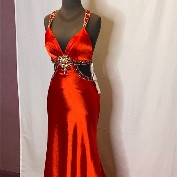 Panoply | Dresses | Red Open Back Prom Gown | Poshmark